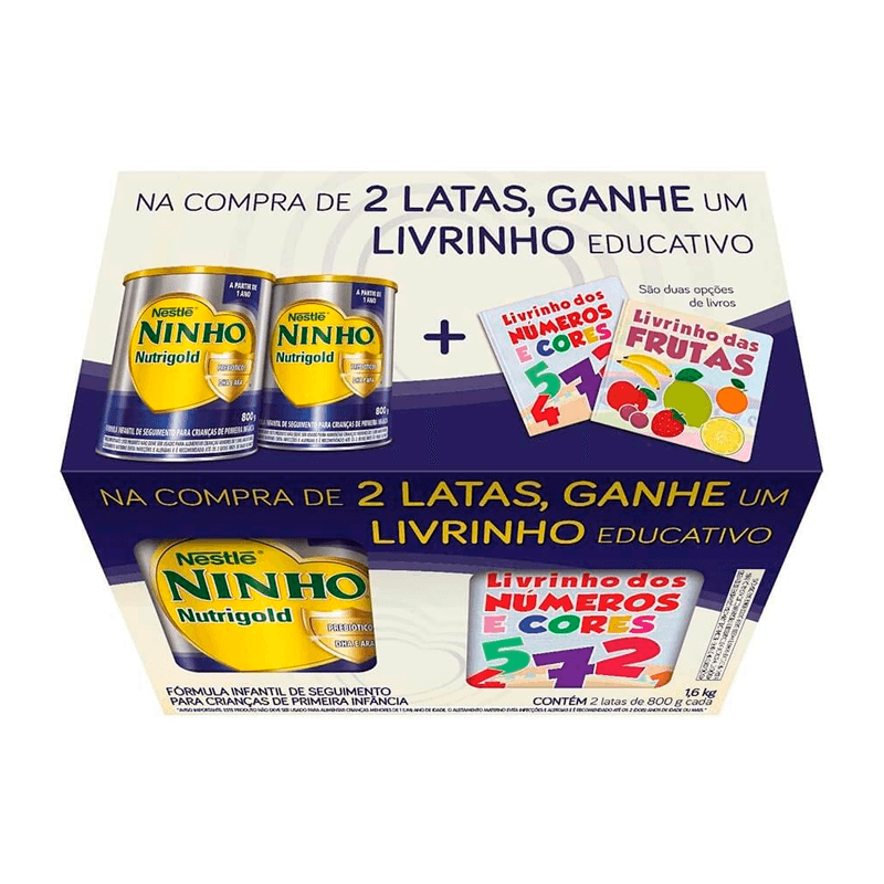 Kit Fórmula Infantil Ninho Nutrigold 2 Unidades 800g Cada + Livrinho ...