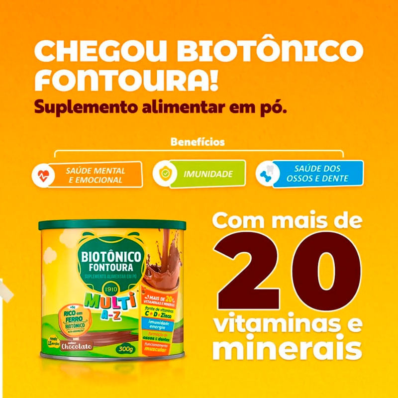 Biotonico Fontoura Multi A-Z Chocolate 300g