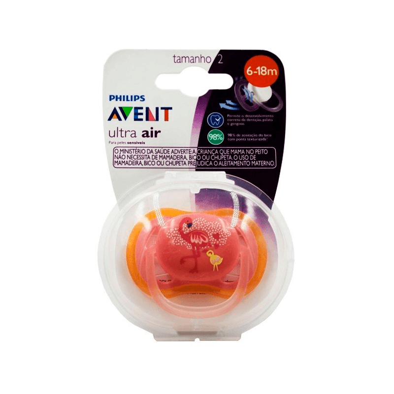 Chupeta Ultra Air Philips Avent 6-18 Meses Rosa Flamingo 1 Unidade