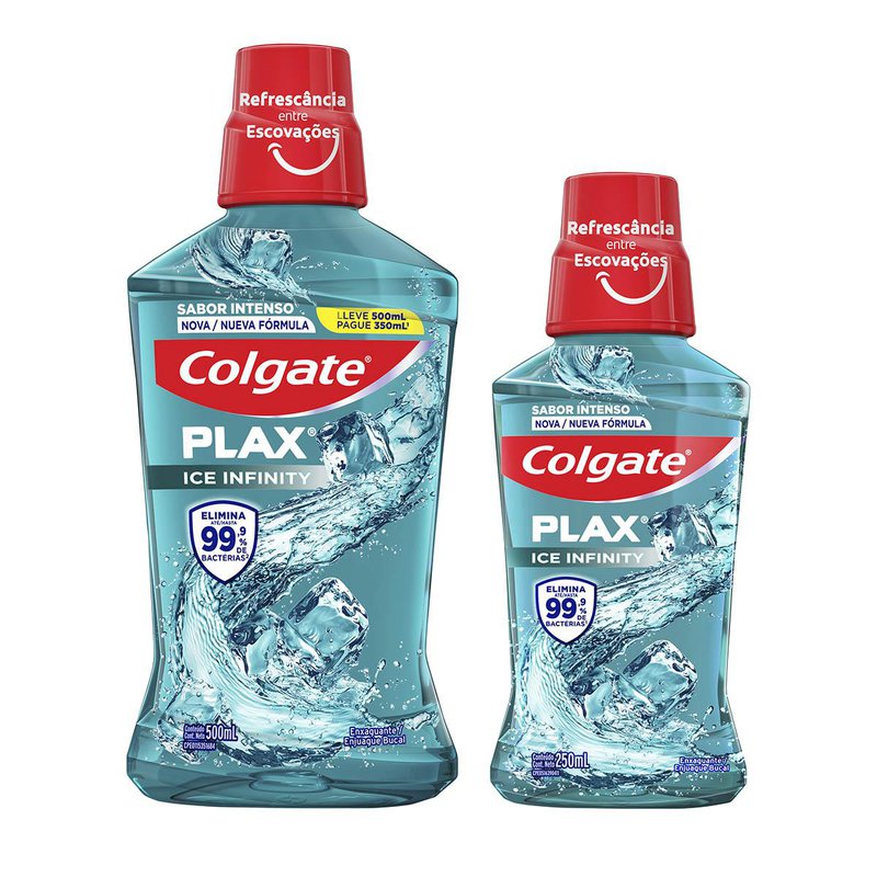 Kit Enxaguante Bucal Colgate Plax Ice Infinity 500ml + Enxaguante Bucal ...