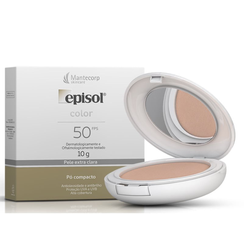 Pó Compacto Episol Color Pele Extra Clara FPS50 10g