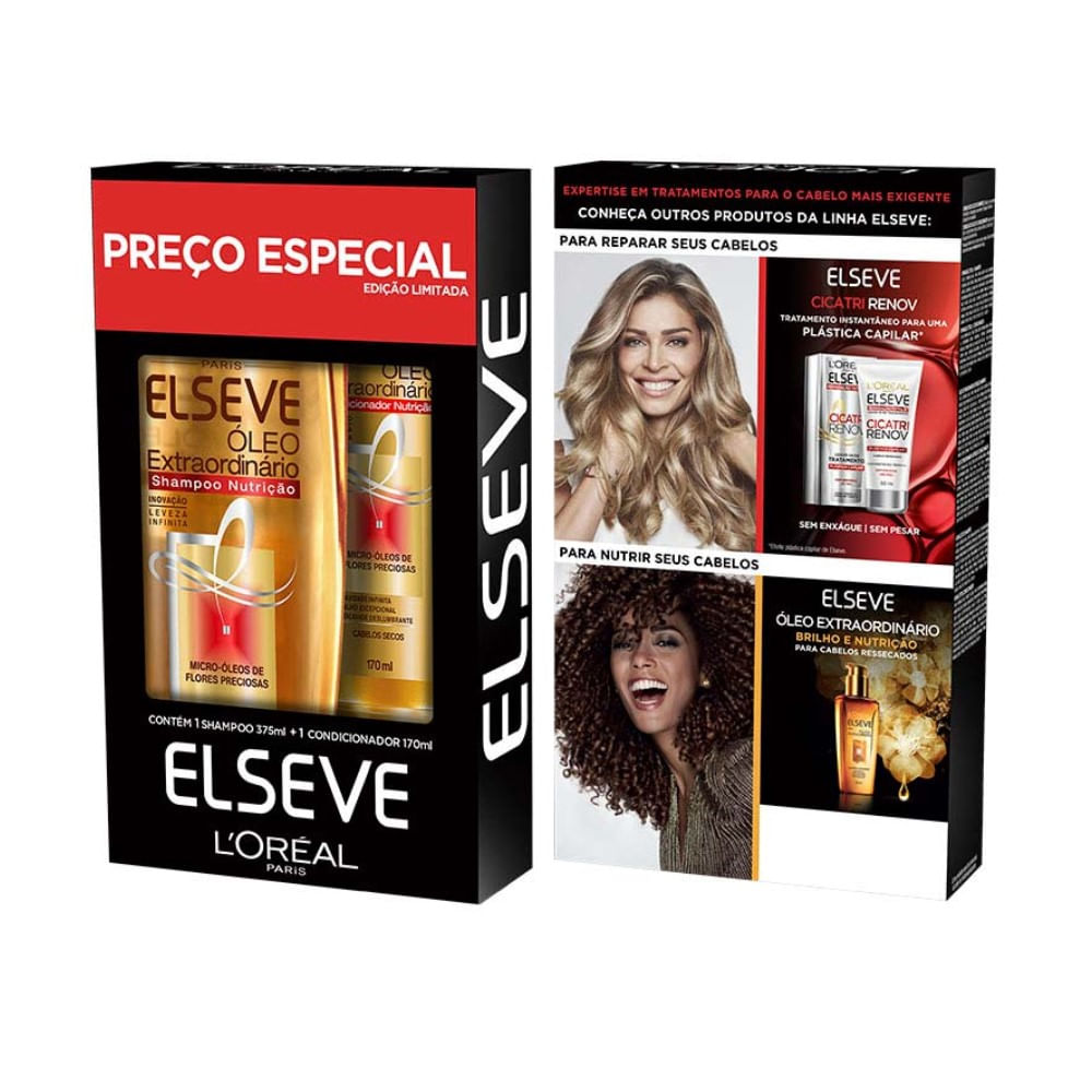 Kit Elseve Óleo Extraordinário 1 shampoo 375ml + 1 condicionador 170ml
