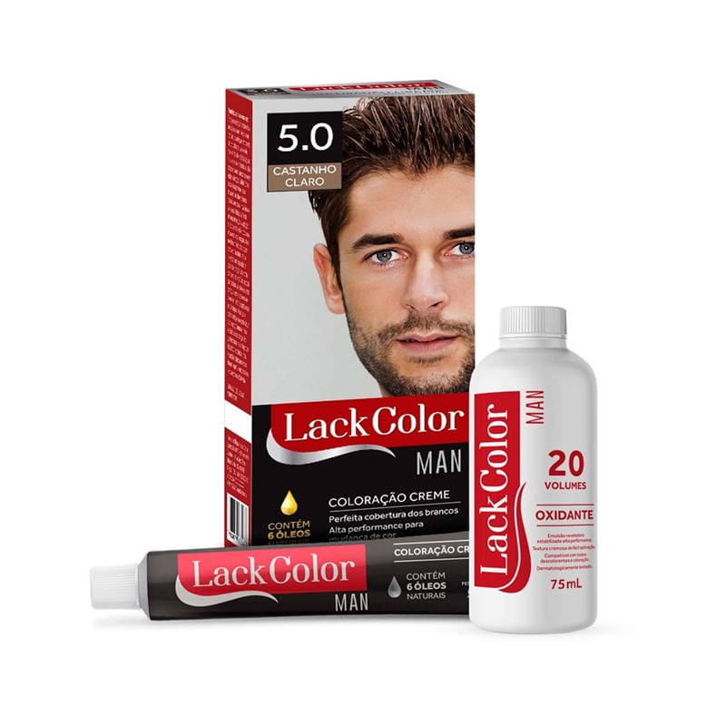 Coloração Creme Lack Color Man 5.0 Castanho Claro | Farmácia Online Drogal