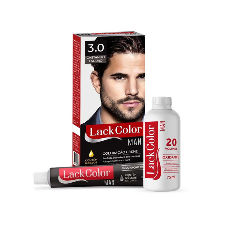 Coloração Creme Lack Color Man 3.0 Castanho Escuro | Farmácia Online ...