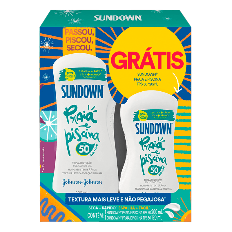 Kit Protetor Solar Sundown Praia e Piscina FPS50 - Na Drogal