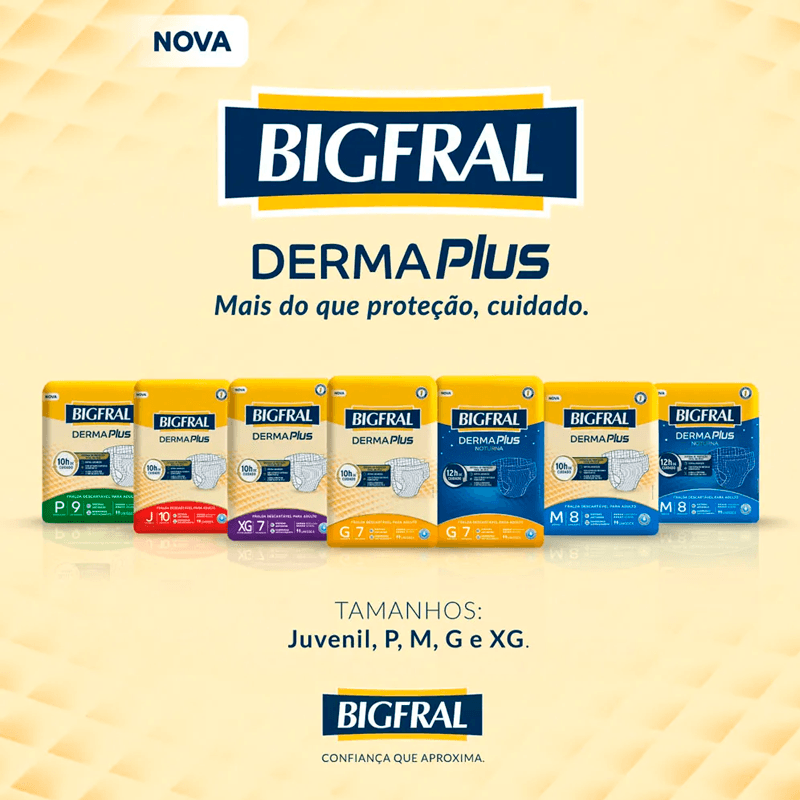 Fralda Descartável Adulto Bigfral Derma Plus M Embalagem Econômica 18 ...