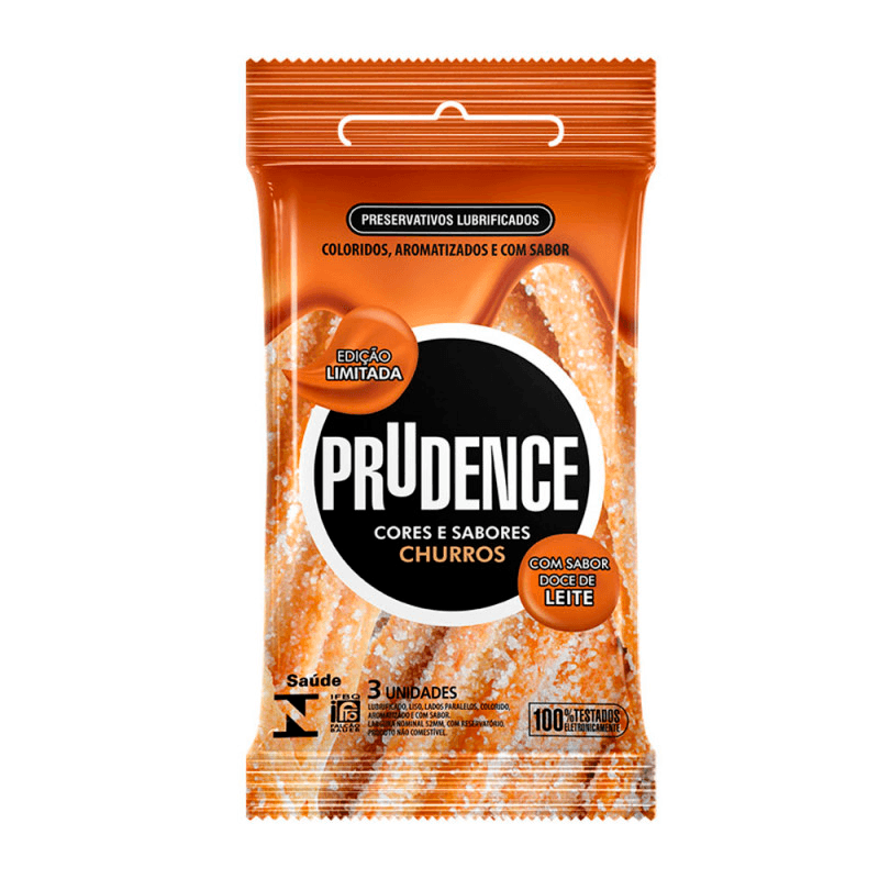 Preservativo Prudence Cores e Sabores Churros 3 Unidades