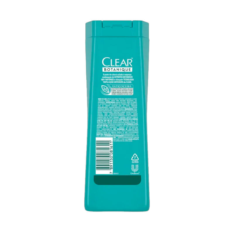 Shampoo Anticaspa Clear Botanique Anticoceira com Jojoba e Melaleuca 200ml