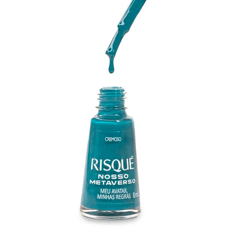 Esmalte Risqué Cremoso Nosso Metaverso Azul Meu Avatar, Minhas Regras 8ml