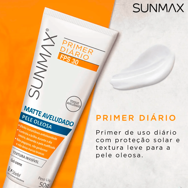Primer Diário Sunmax Matte Aveludado FPS30 Gel-Creme 50g