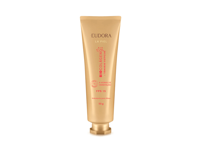 Creme Hidratante Para Mãos Eudora La Piel FPS15 Tâmaras Egípcias 50g Creme Hidratante Para Mãos Eudora La Piel FPS15 Tâmaras Egípcias 50g