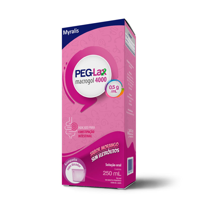 Peg-Lax Solução Oral Sabor Morango 250ml + Copo Dosador