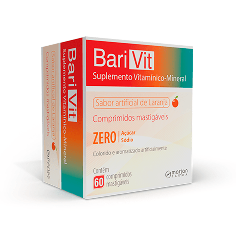 BariVit Sabor Laranja 60 Comprimidos Mastigáveis - Na Drogal