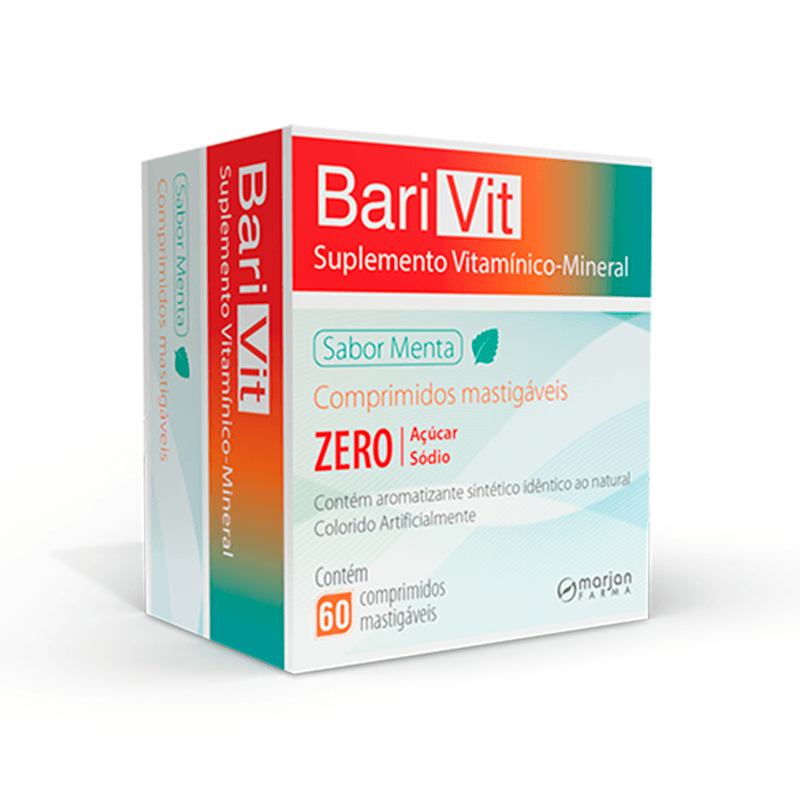 BariVit Sabor Menta 60 Comprimidos Mastigáveis