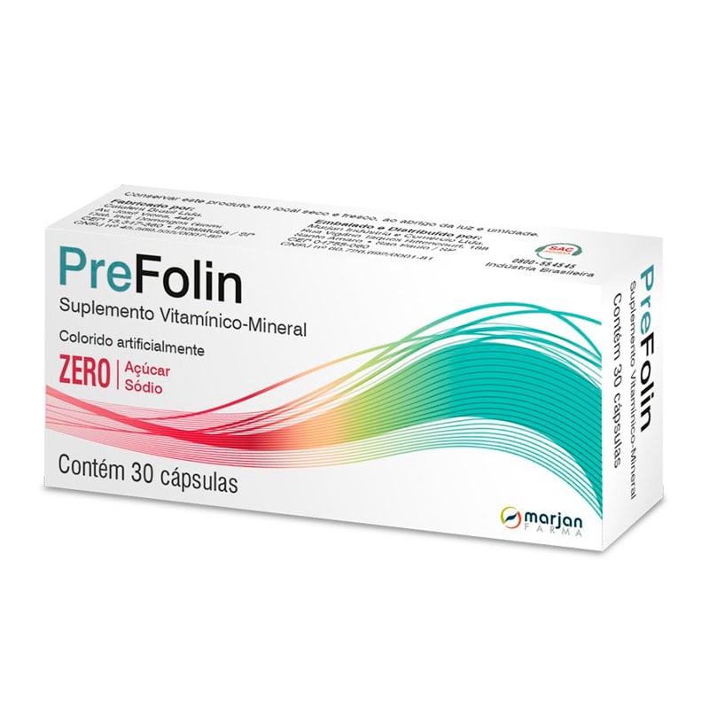 Suplemento Vitamínico Prefolin 30 Cápsulas