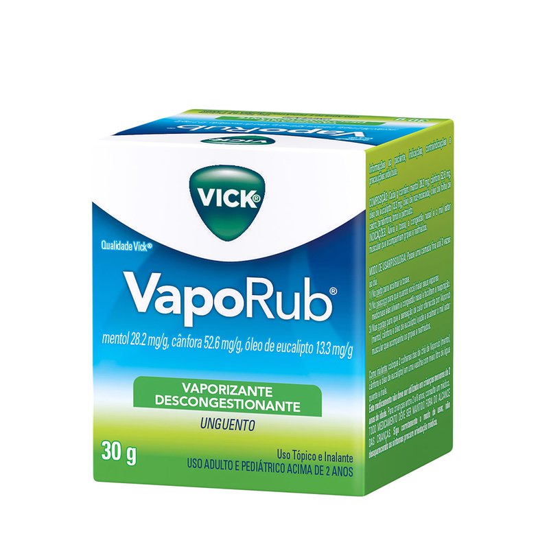 Vick VapoRub 30g: Atua na Congestão e Tosse | Drogal