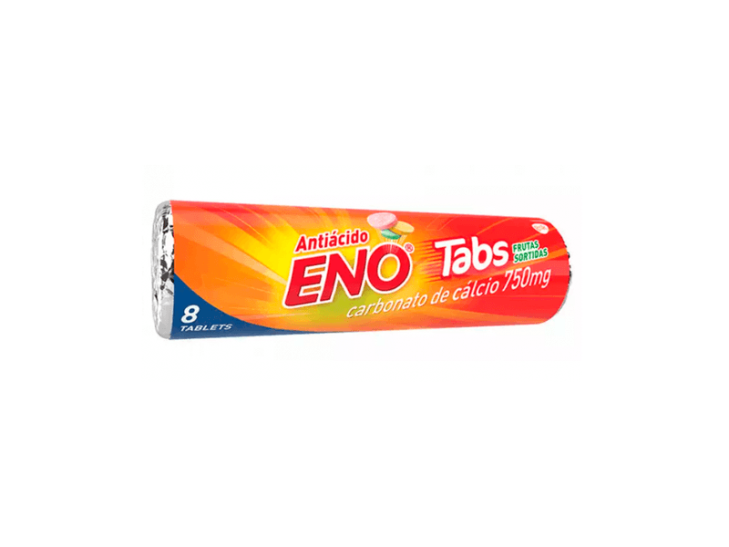 Antiácido Eno Tabs Sabor Frutas Sortidas 8 Comprimidos Mástigáveis