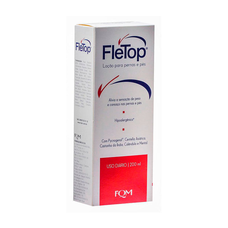 Loção Para Pernas e Pés FleTop 200ml