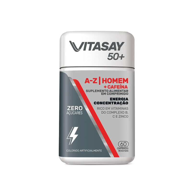 Suplemento Alimentar Vitasay 50+ Homem A-Z + Cafeína 60 Comprimidos ...