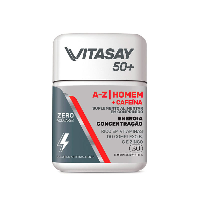 Vitasay 50+ Homem A-Z + Cafeína 30 Comprimidos: Preço