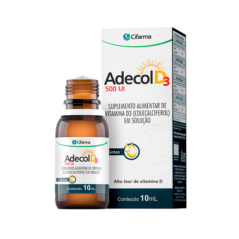 Suplemento Alimentar Adecol D3 500ui Solução Gotas 10ml