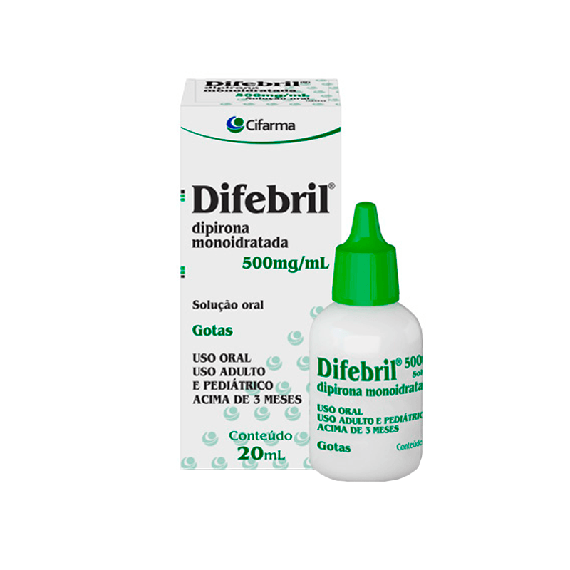 Difebril 500mg/ml Solução Oral Gotas 20ml