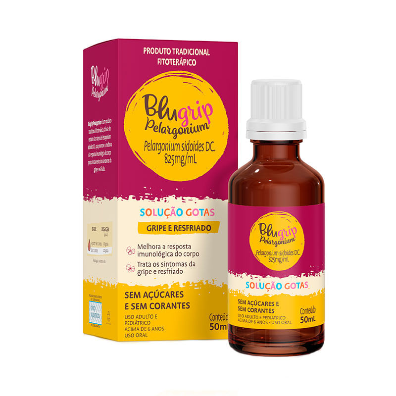 Blugrip Pelargonium 825mg/ml Solução Gotas 50ml