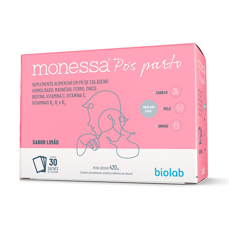 Suplemento Alimentar Monessa Pós Parto Sabor limão 30 Sachês
