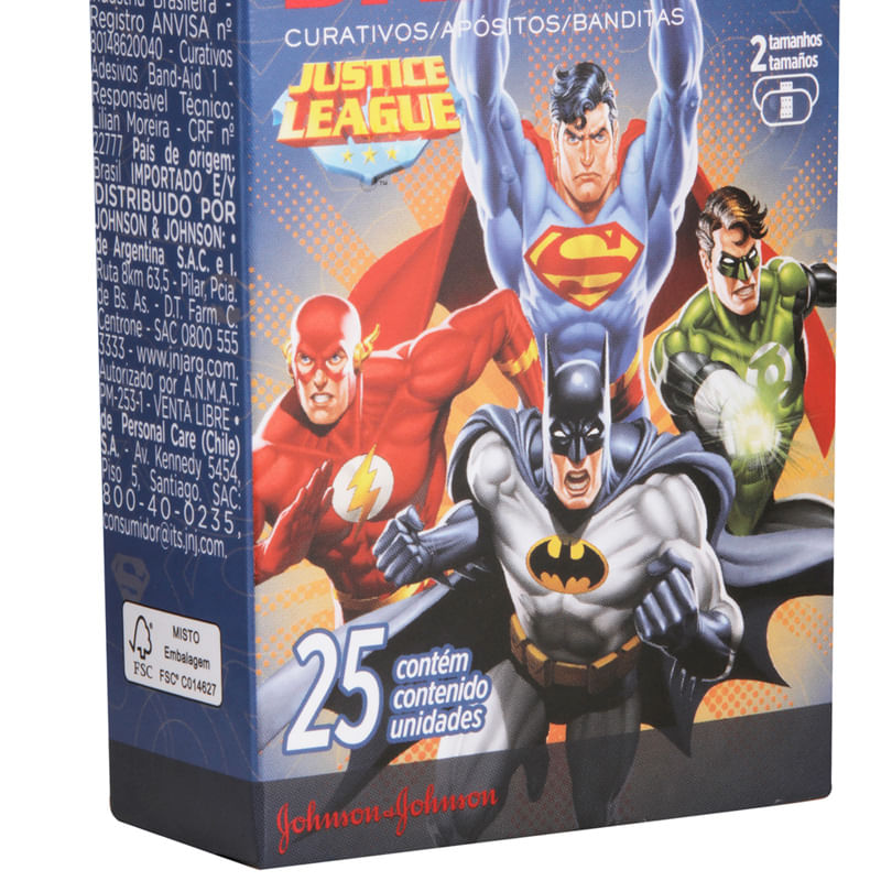 Curativos Band-Aid Liga da Justiça c/ 25 Unidades