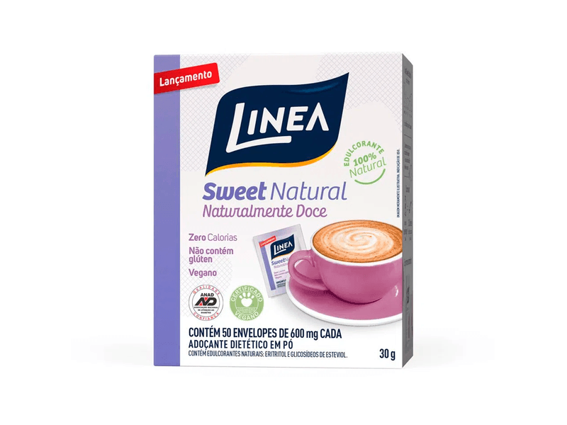 Adoçante em Pó Linea Sweet Natural 50 Sachês 30g Cada