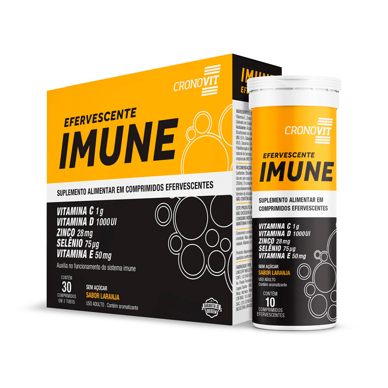 Suplemento Alimentar Cronovit Imune Sabor Laranja 30 Comprimidos ...