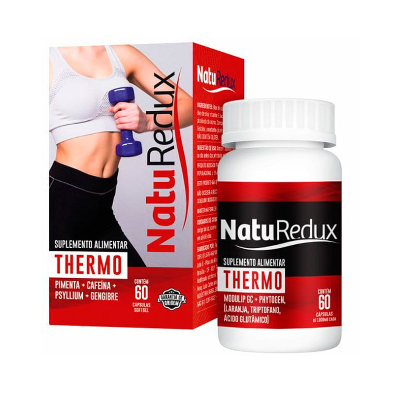 Suplemento Alimentar Naturedux Thermo 60 Cápsulas Soft Gel