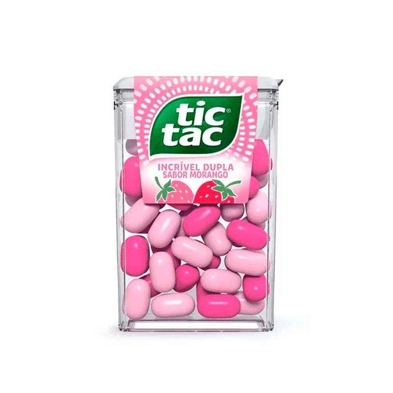 Pastilha Tic Tac Incrível Dupla Sabor Morango 14,5g