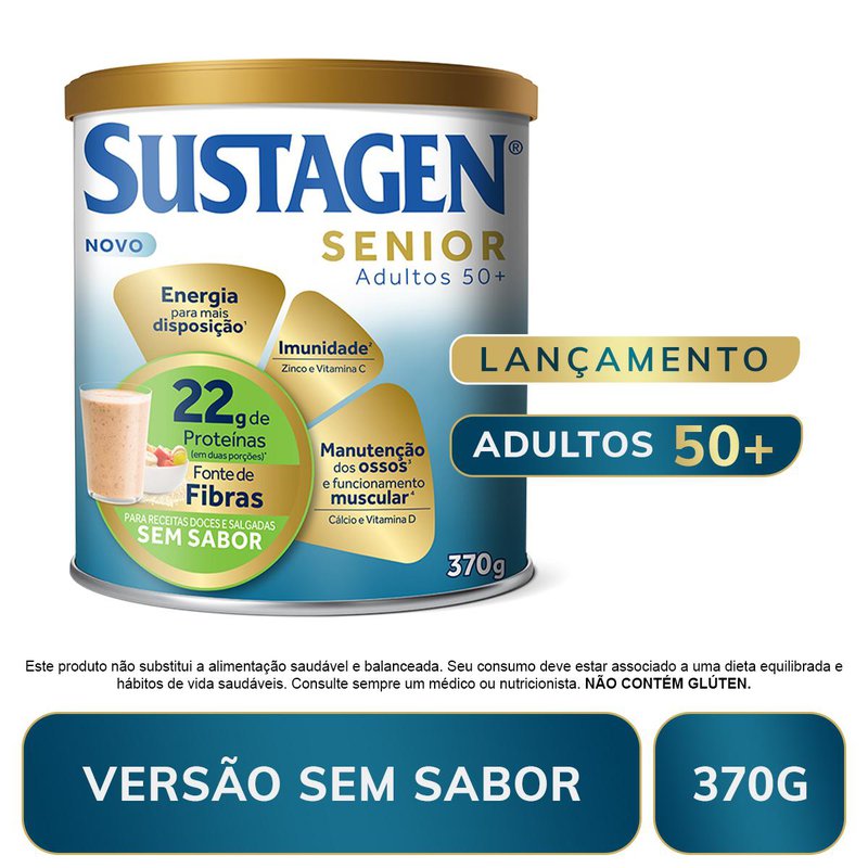 Sustagen Senior Adultos 50+ Sem Sabor 370g