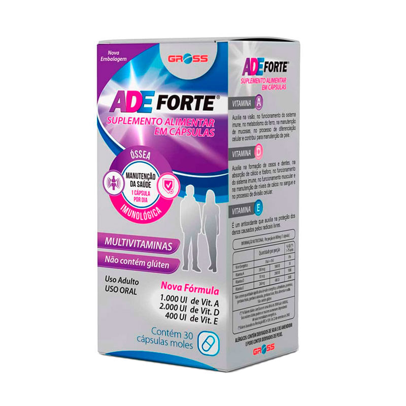 Suplemento Alimentar Adeforte 30 Cápsulas Moles