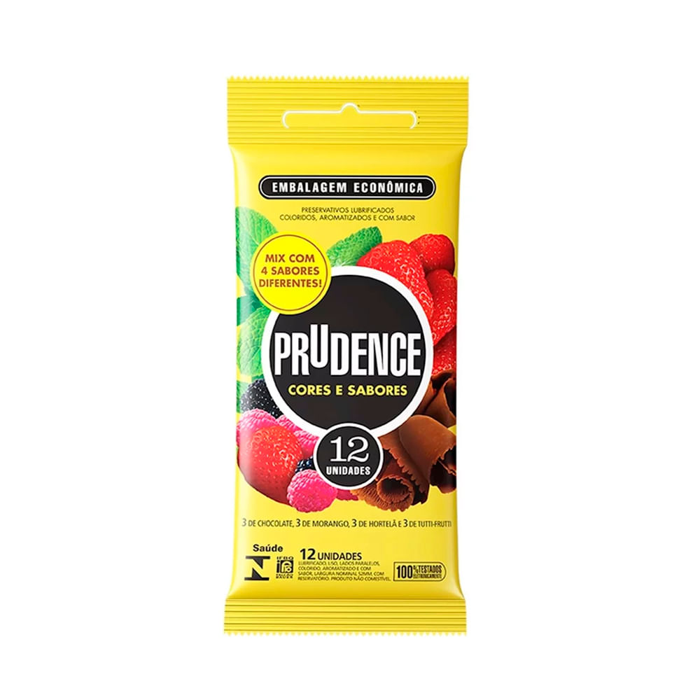Preservativo Prudence Cores e Sabores Mix 12Unidades
