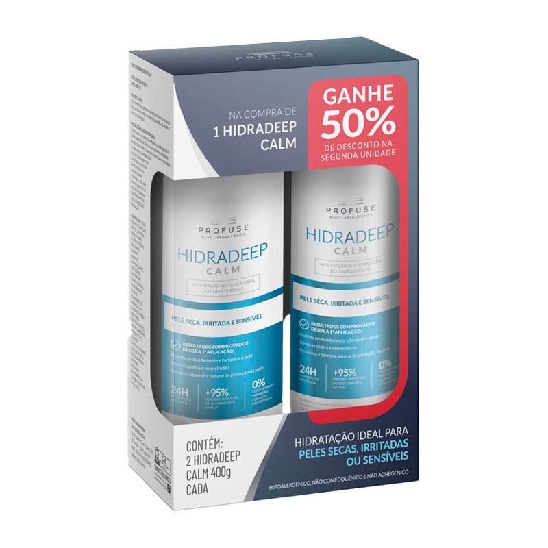 Kit Hidratante Profuse Hidradeep Calm Corpo e Rosto 2 Unidades 400g Cada