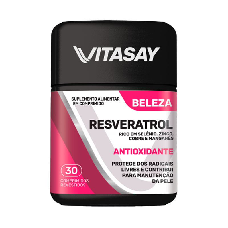 Suplemento Alimentar Vitasay Resveratrol 30 Comprimidos Revestidos