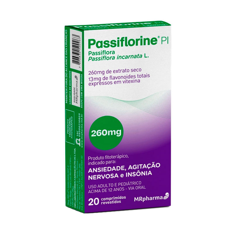 Passiflorine PI 260mg 20 Comprimidos Revestidos