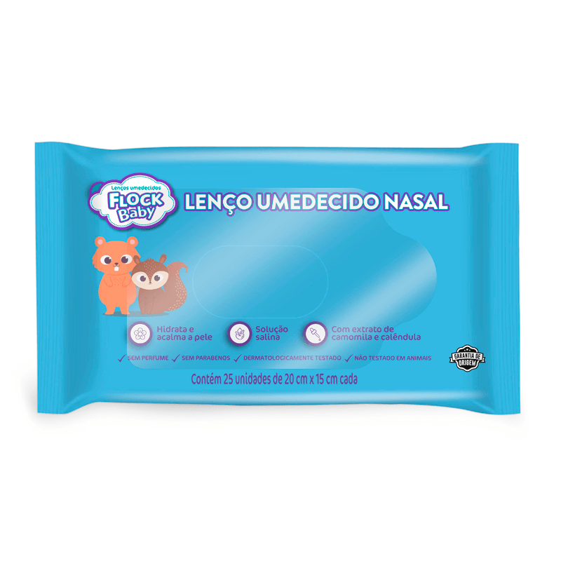 Lenço Umedecido Nasal Flock Baby 25 Unidades