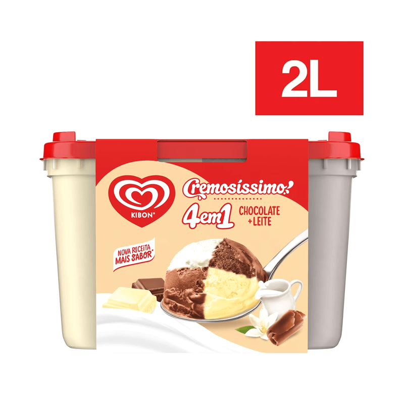 Sorvete Kibon Cremosíssimo Chocoleite 2L - Promoção