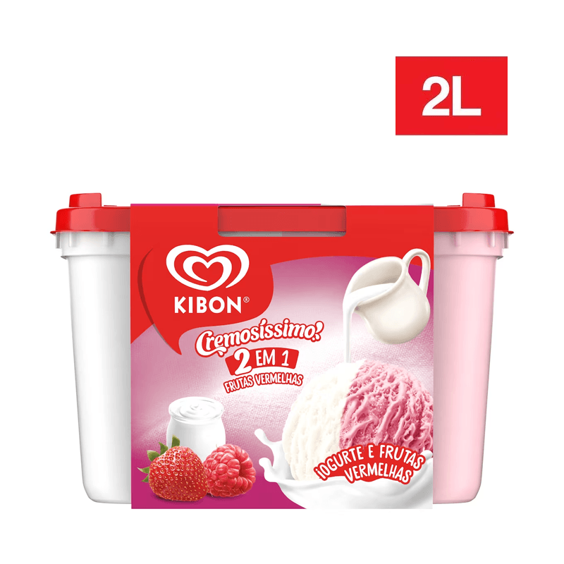 Sorvete Kibon Cremosíssimo Iogurte e Frutas Vermelhas 2L