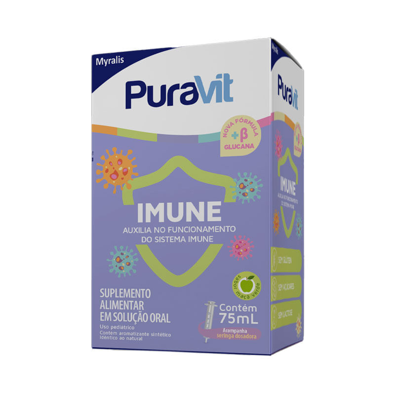 Suplemento Alimentar Puravit Imune Solução Oral Sabor Maça Verde 75ml ...