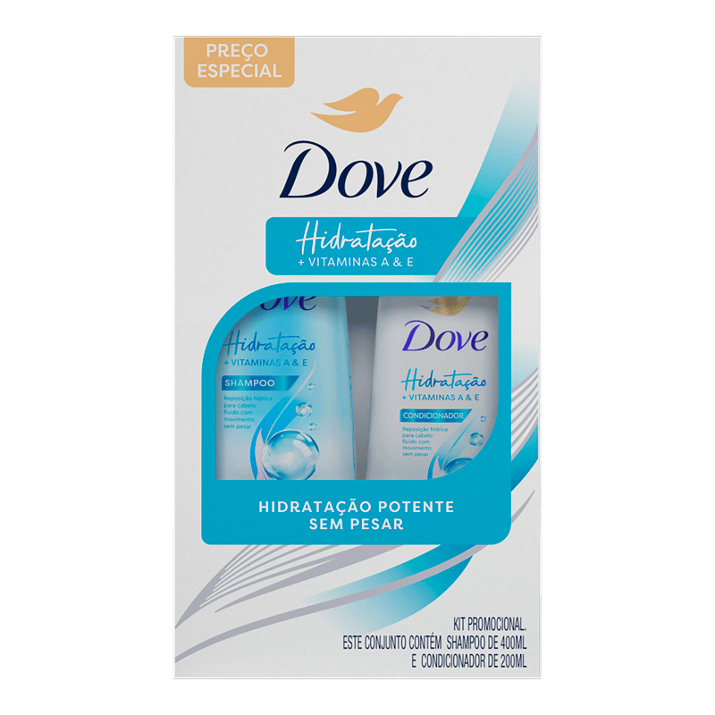 Kit Dove Hidratação + Vitaminas A & E: Cabelos Macios