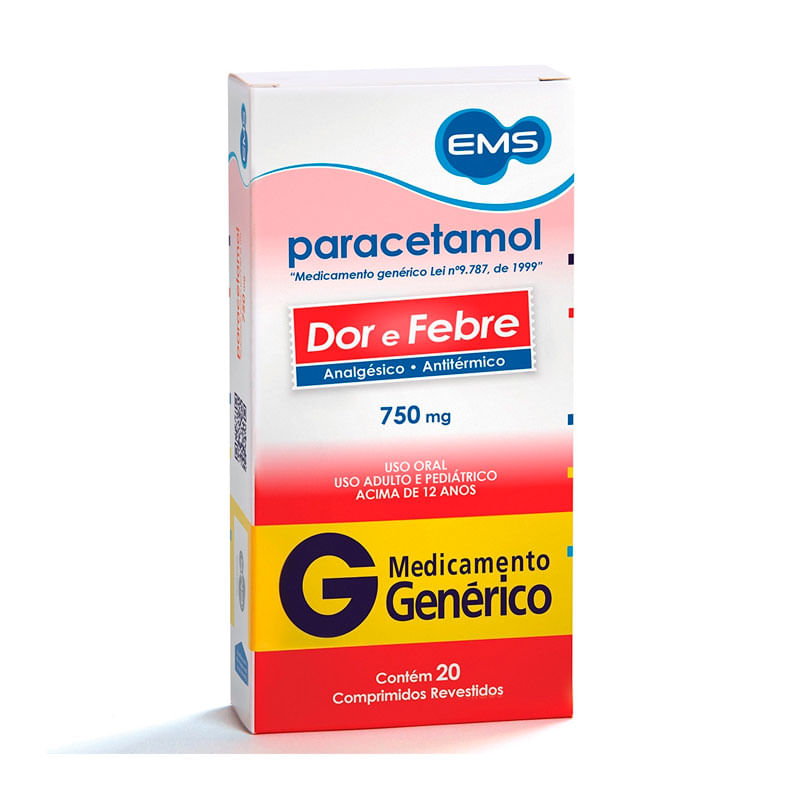 Paracetamol 750mg EMS 20 Comprimidos