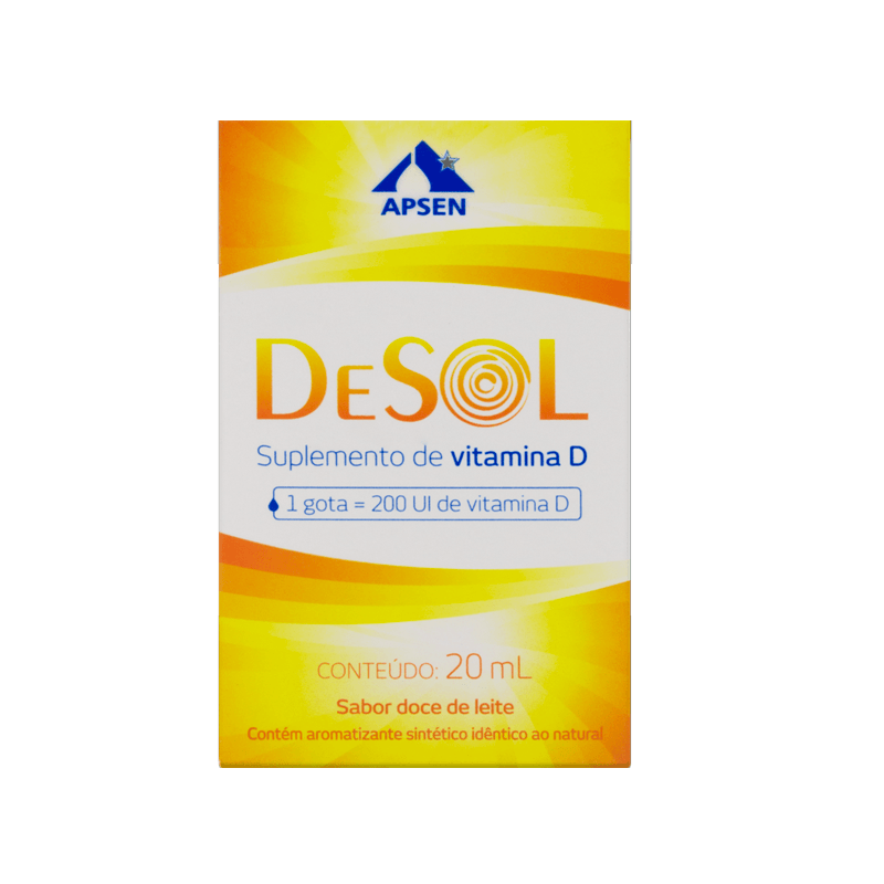 Suplemento de Vitamina Desol 200 UI Sabor Doce de Leite Solução Gotas ...