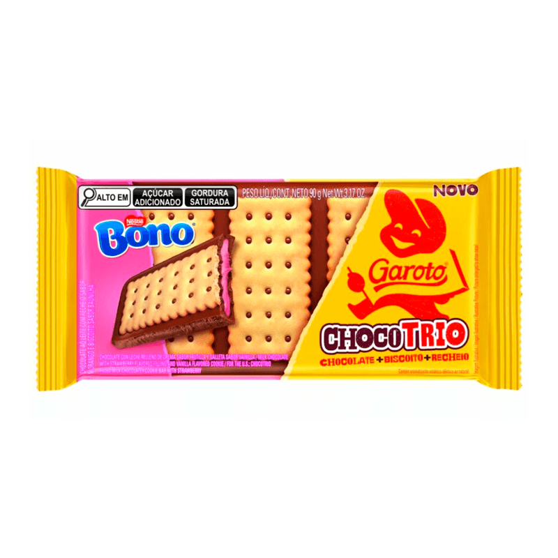 Chocolate Garoto Chocotrio Bono Morango 90g – Sabor Incrível