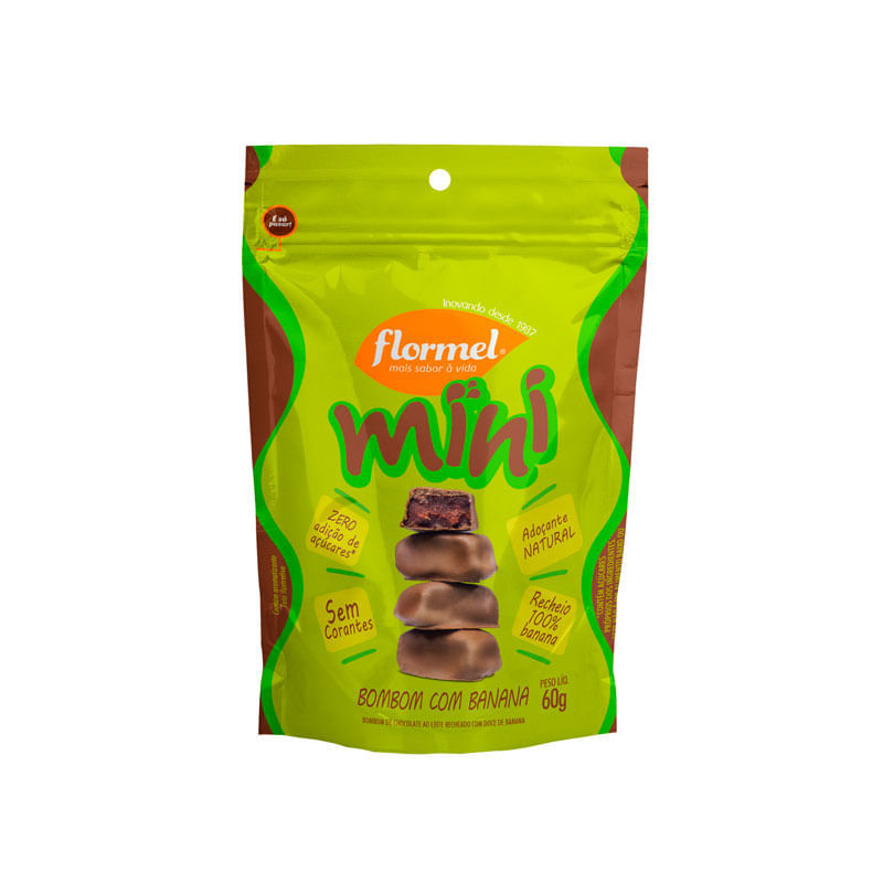 Mini Bombom: Flormel com Banana 60g – Chocolate e Recheio