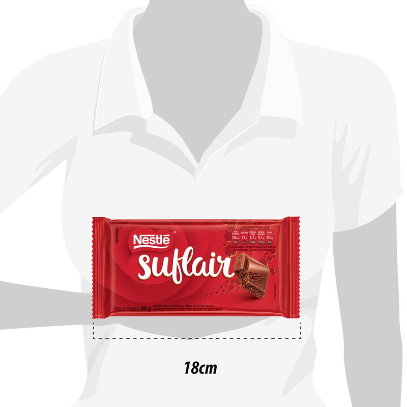 Chocolate Nestlé Suflair ao Leite 80g Chocolate Nestlé Suflair ao Leite 80g
