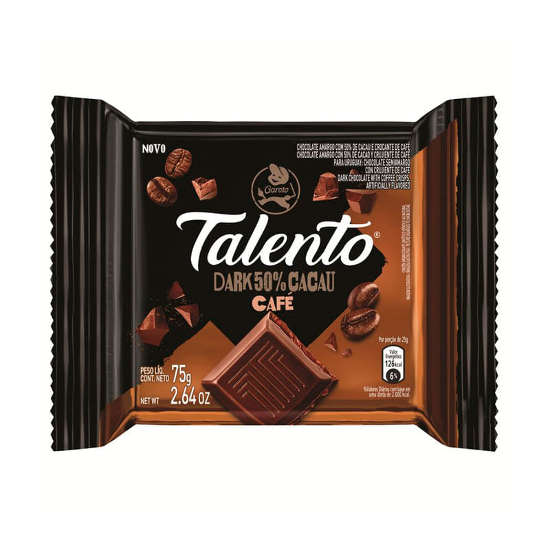 Chocolate Garoto Talento Dark Café 75g